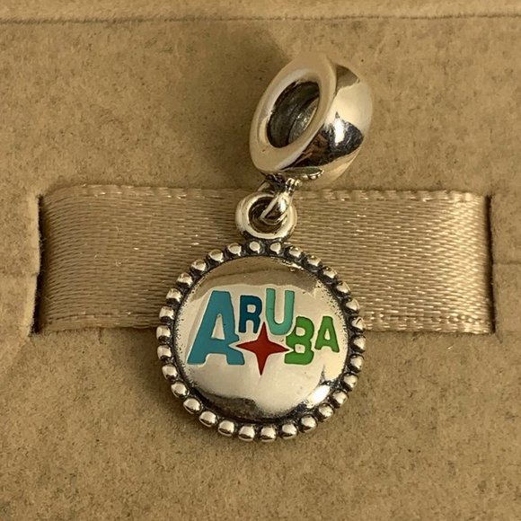 Pandora | Jewelry | Pandora Aruba Flag Exclusive Dangle Charm Pendant ...